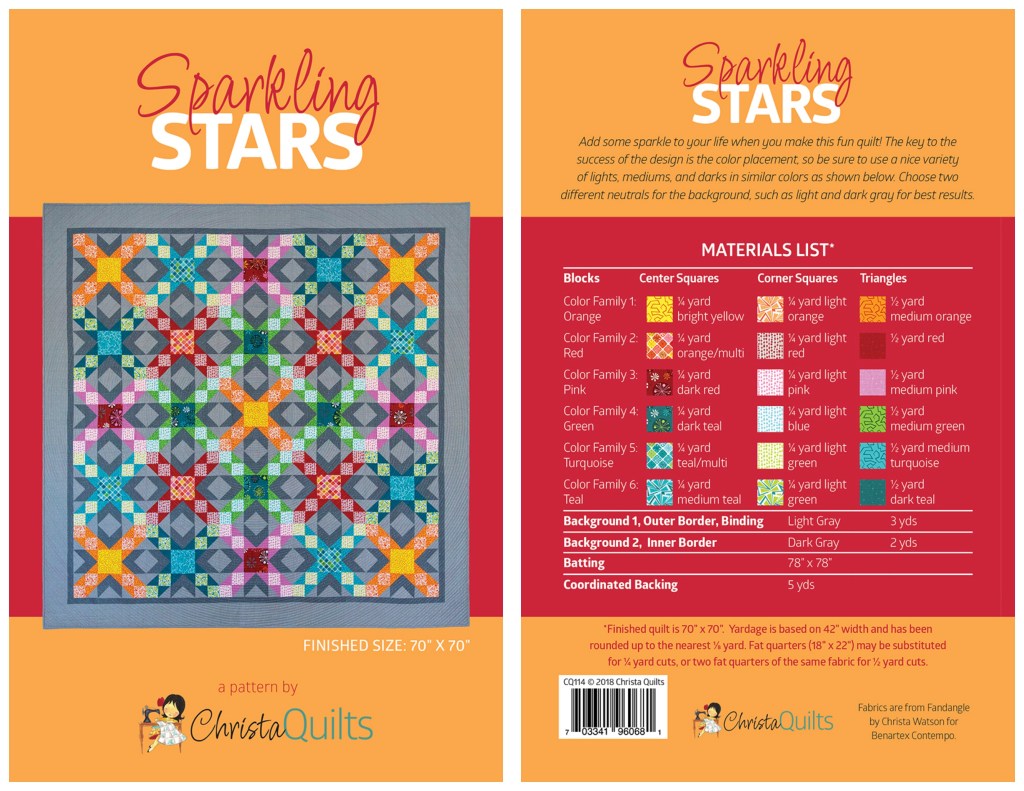 Finished Quilt – Sparkling Stars – Christa Quilts