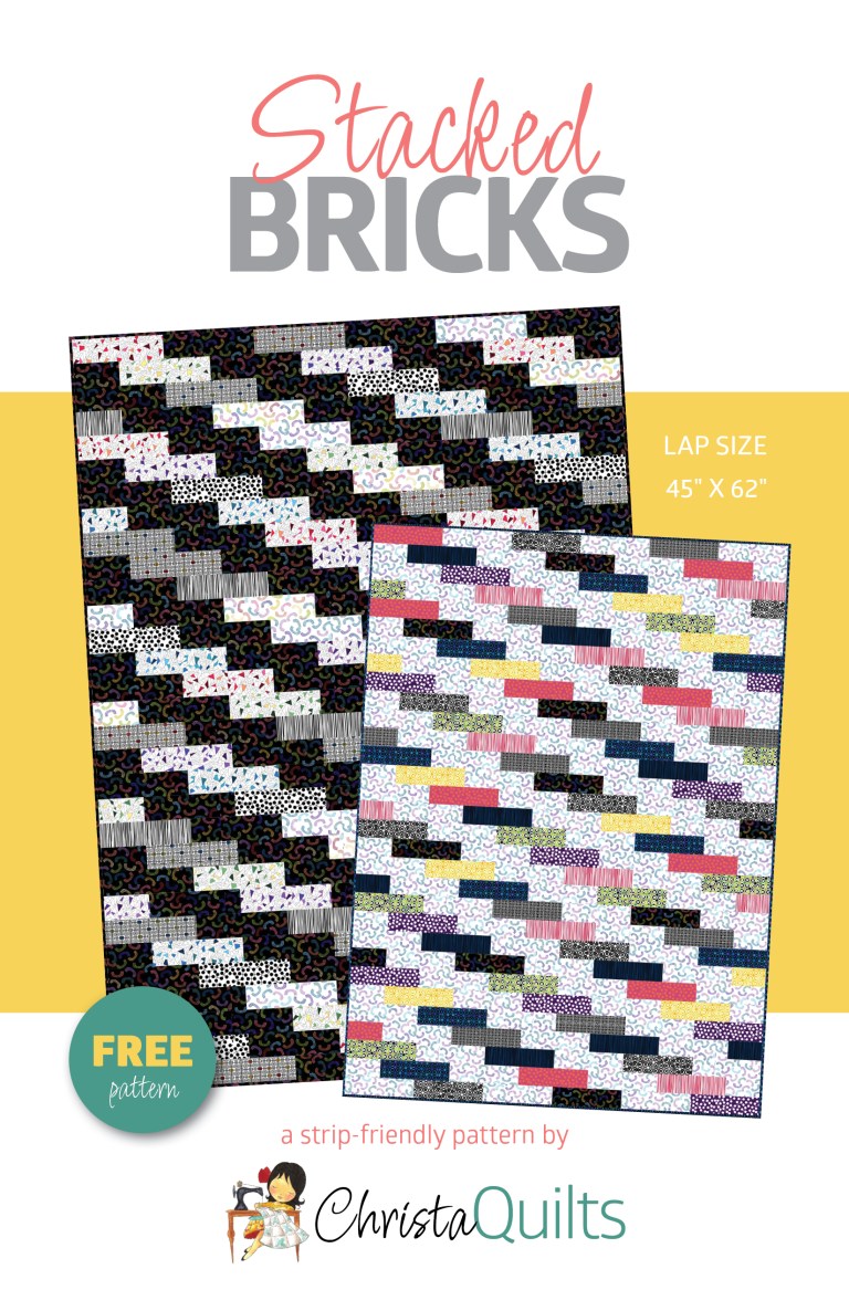 Get My Free Quilt Pattern! Stacked Bricks made from Black, White ...